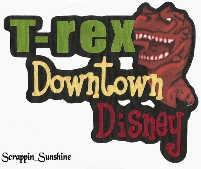 DISNEY T REX Downtown Die Cut Title Scrapbook Page Paper - Etsy