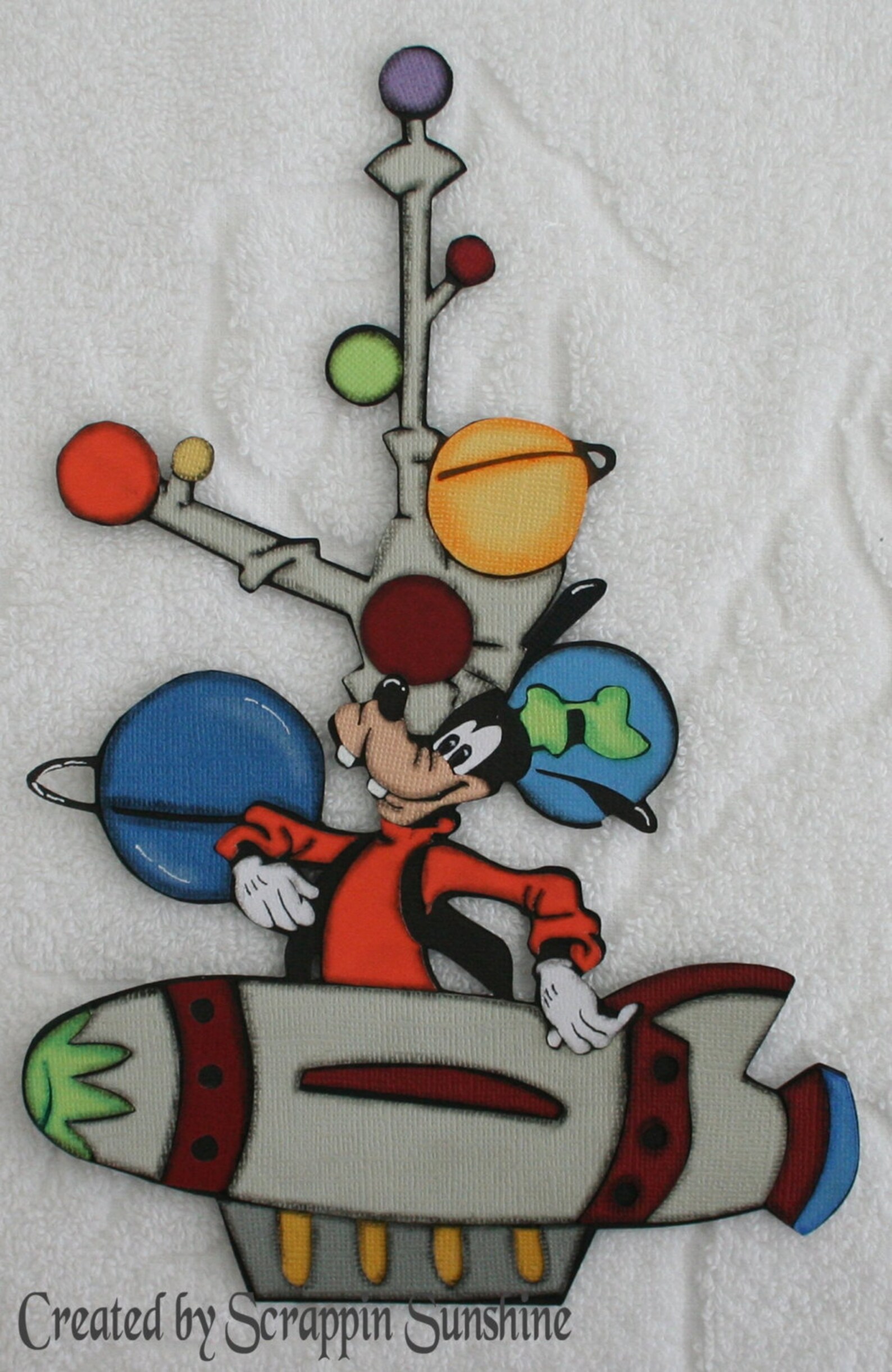DISNEY - Astro Orbiter - Premade Scrapbook Page Paper Piecing - SSFF - Etsy