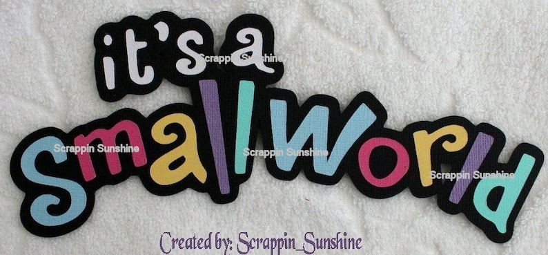 DISNEY Its a Small World Die Cut Title - Paper Piece for Premade ...