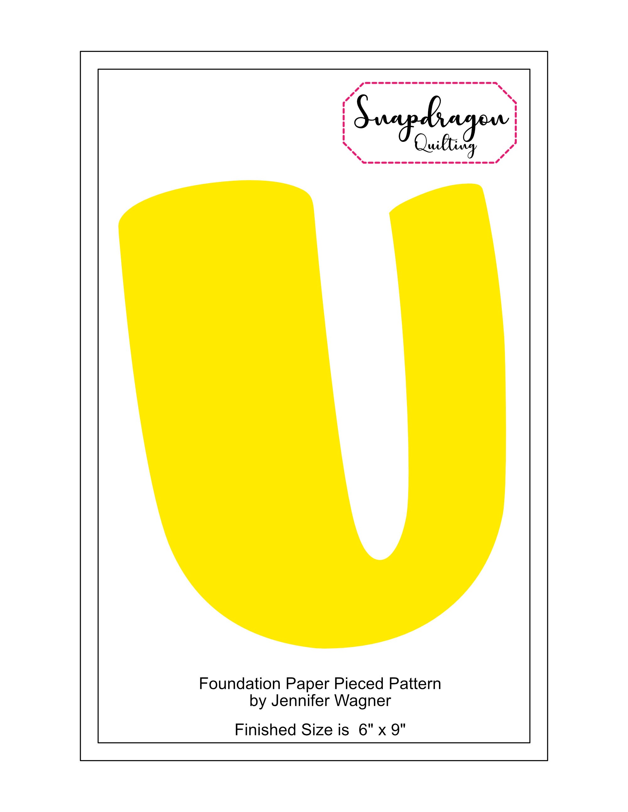 Alphabet Quilt Block Pattern PDF Download Bubbly Letter U - Etsy