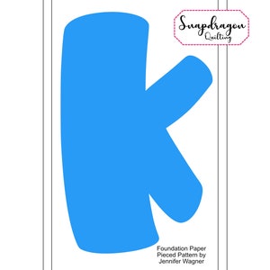 Alphabet Quilt Block Pattern PDF Download Bubbly Letter K - Etsy