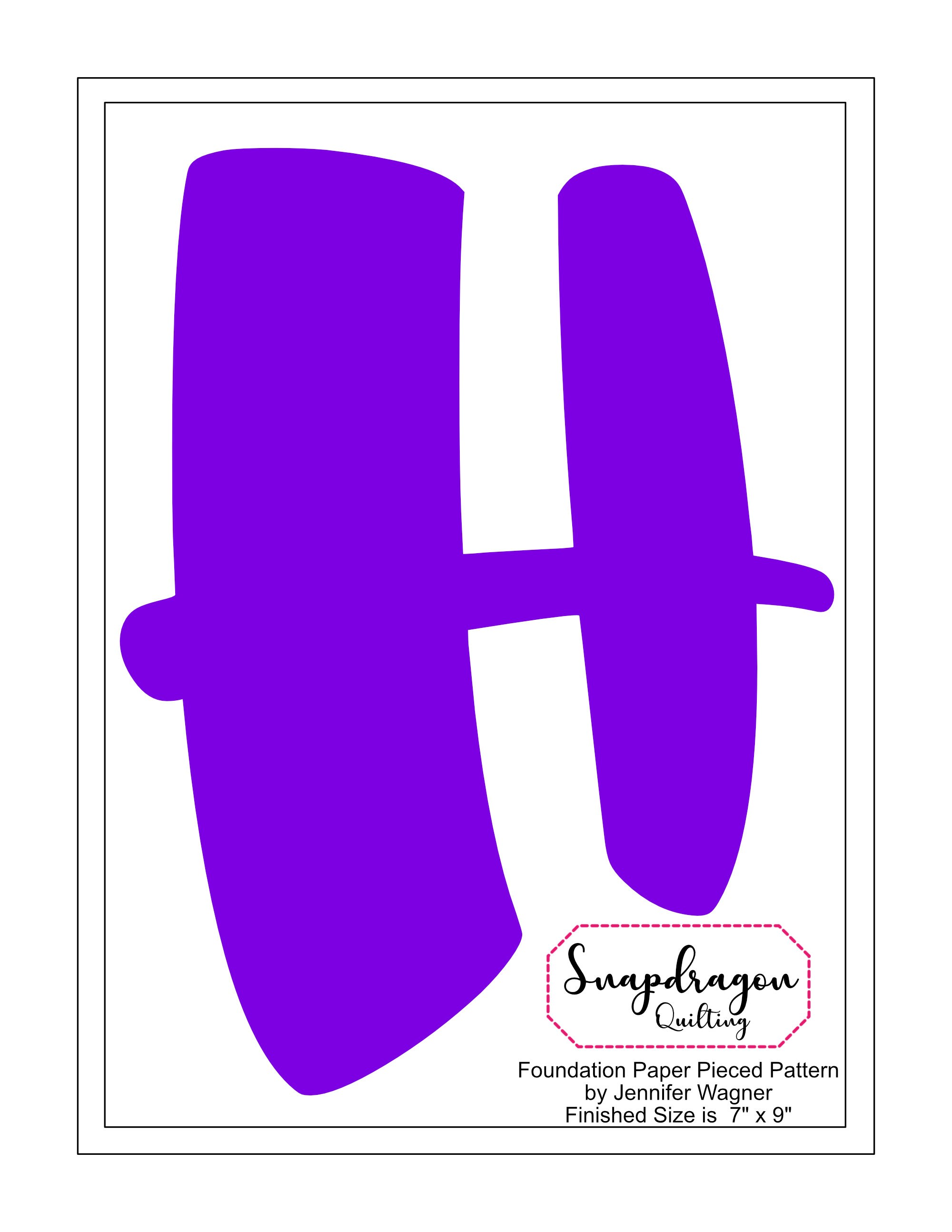 Alphabet Quilt Block Pattern PDF Download Bubbly Letter H - Etsy