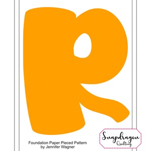 Alphabet Quilt Block Pattern PDF Download Bubbly Letter R - Etsy