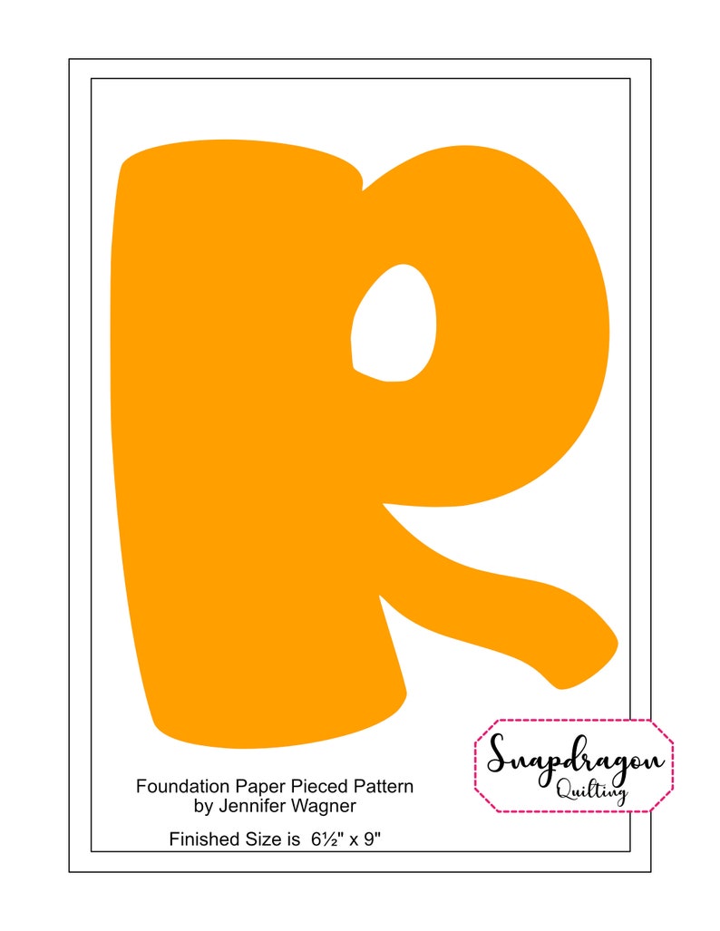 Alphabet Quilt Block Pattern PDF Download Bubbly Letter R - Etsy