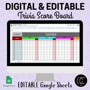 Digital Trivia Score Board - Fully EDITABLE - Etsy