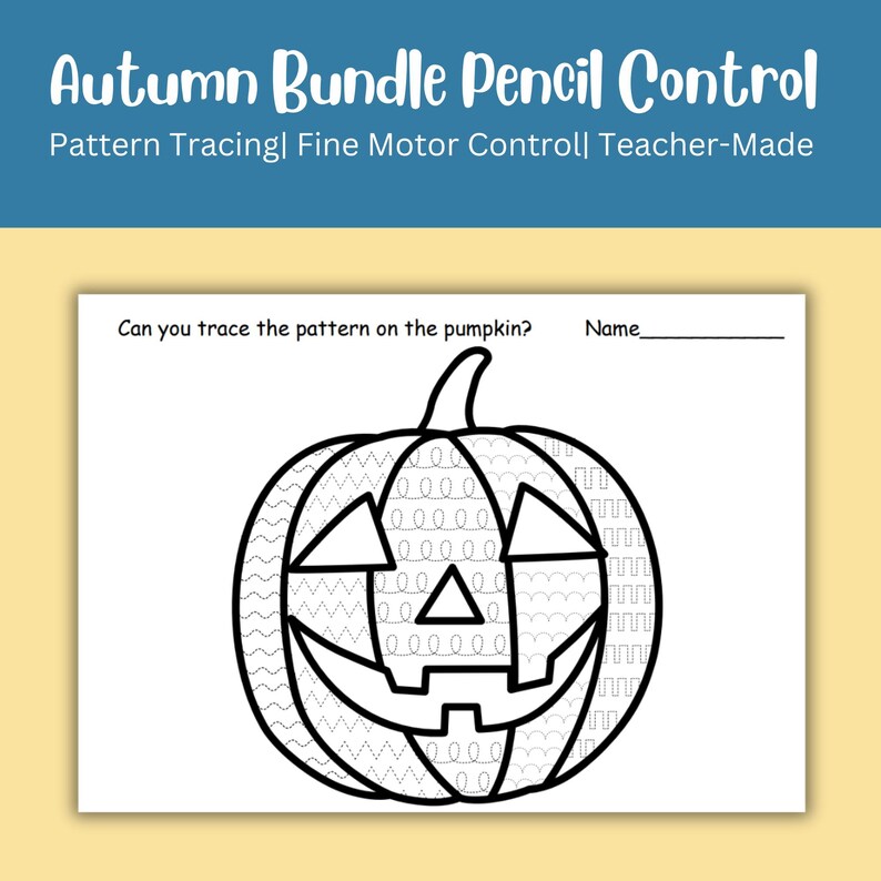 Autumn Worksheet Bundle | Pencil Control Tracing | Fine Motor Control ...