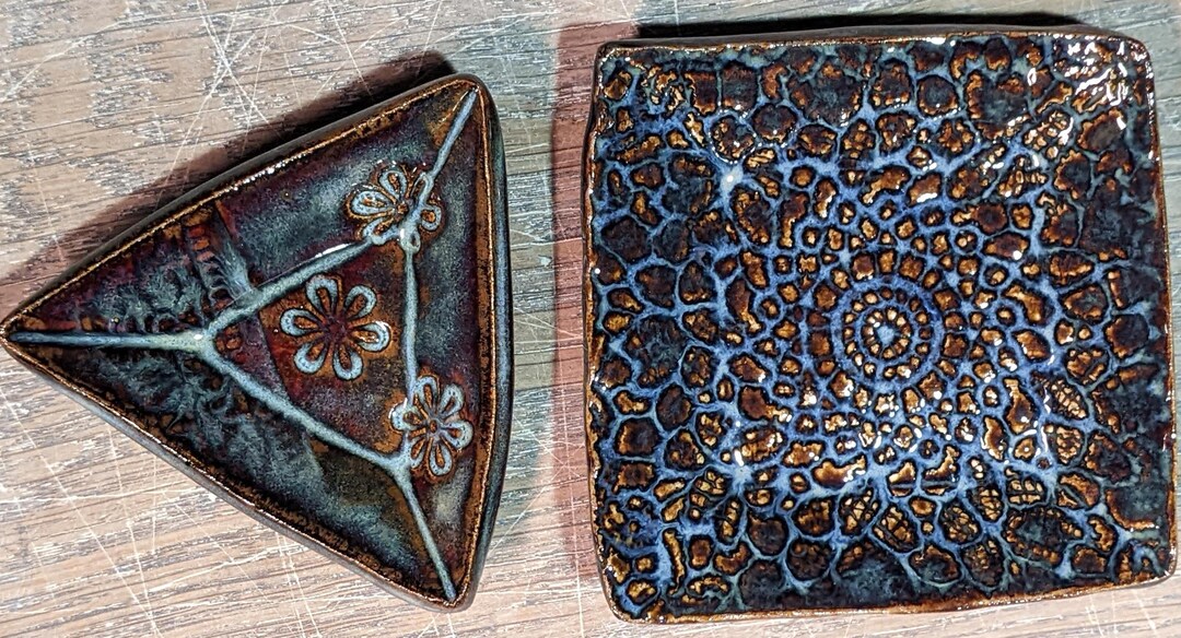 Set of 2 Handcrafted by Me Pottery Ceramic Jewelry Dishes, Trinket ...