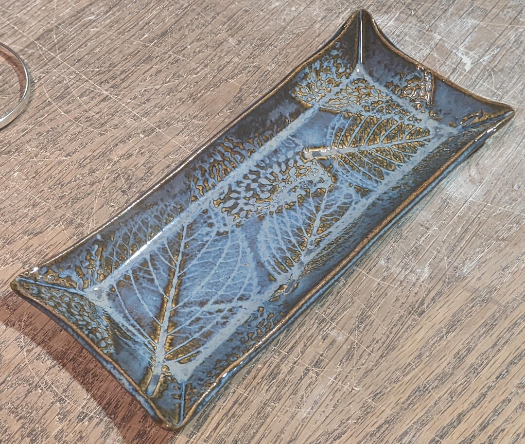 Handcrafted by Me Ceramic Hydrangea Leaf Dish, Handmade Pottery Dish ...