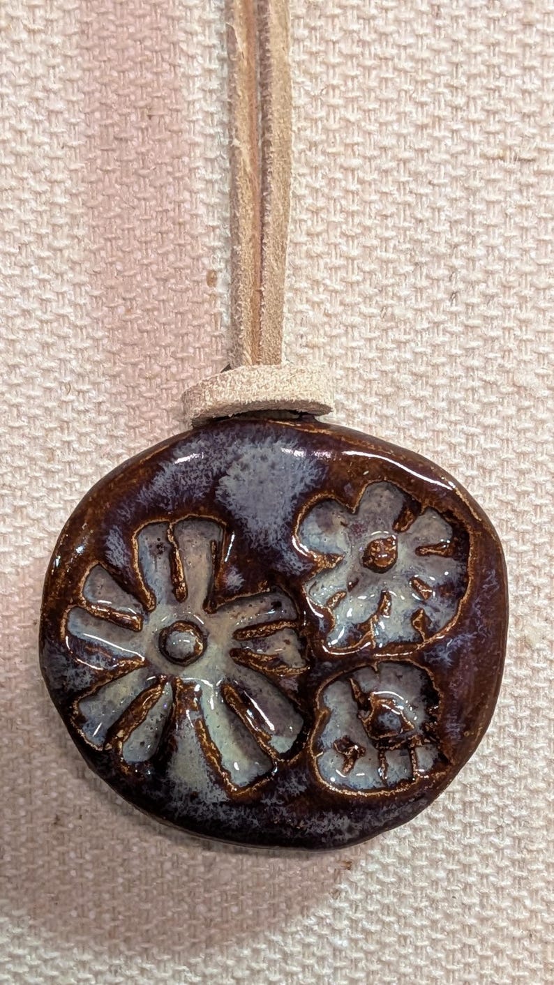 Handmade Colorful Ceramic Pendant Necklace: Handcrafted Pottery Pendant ...