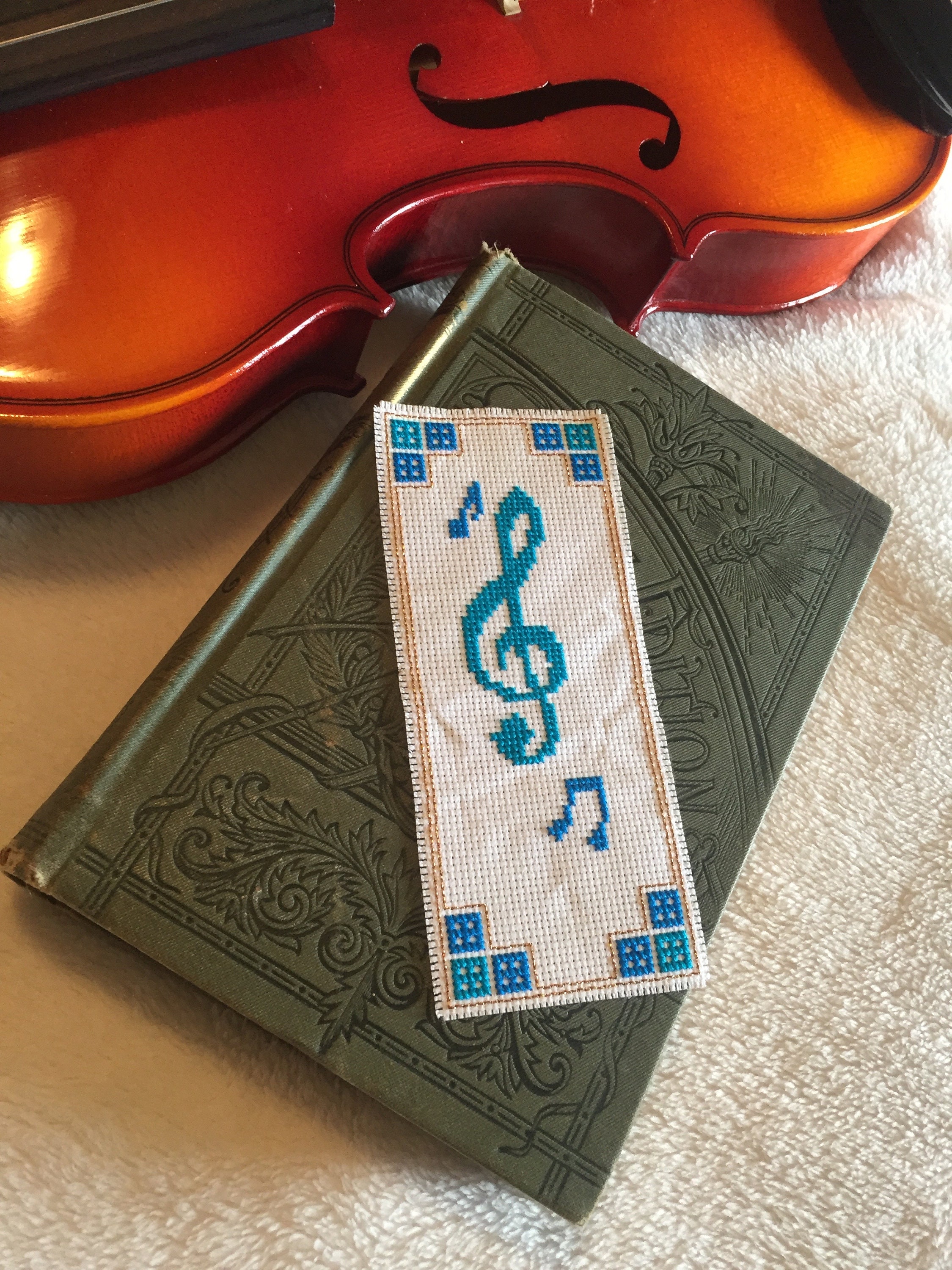 Musical Notes and Treble Clef: Cross Stitch Pattern Instant Download ...