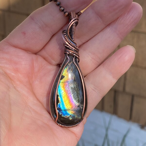 Spectrolite Pendant - Etsy