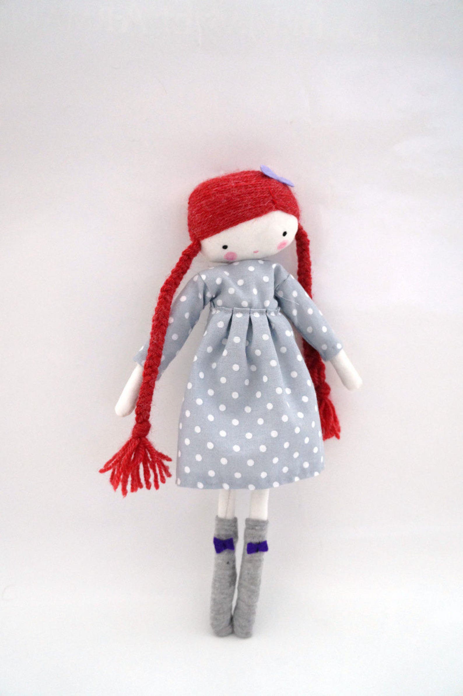 Handmade Rag Dol , Pipi Modern Toy Nursery Deco Ooak Cloth Art Rag Doll ...