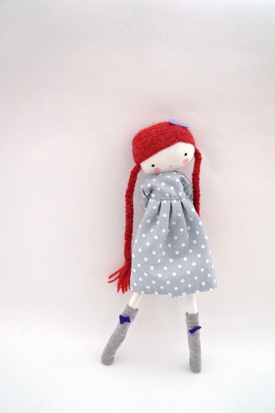 Handmade Rag Dol , Pipi Modern Toy Nursery Deco Ooak Cloth Art Rag Doll ...