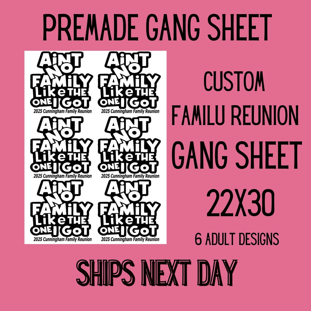 Family Reunion DTF Ready to Press Prints,dtf Prints, Family DTF Shirt ...