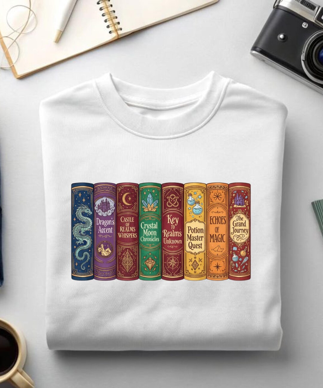 Fantasy Books Spine PNG, Vintage Book Lover Design (digital Download ...