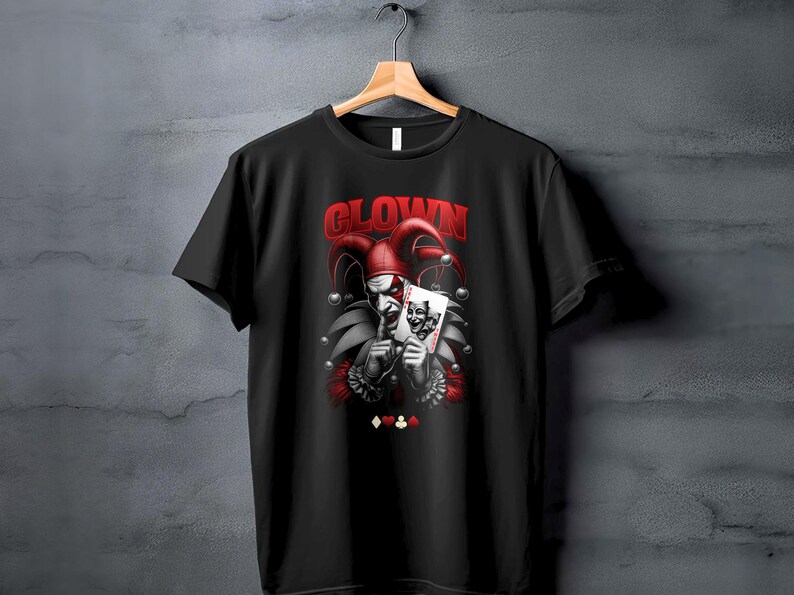 Gothic Joker T-shirt, Harlequin Clown, Urban Streetwear Tee - Etsy