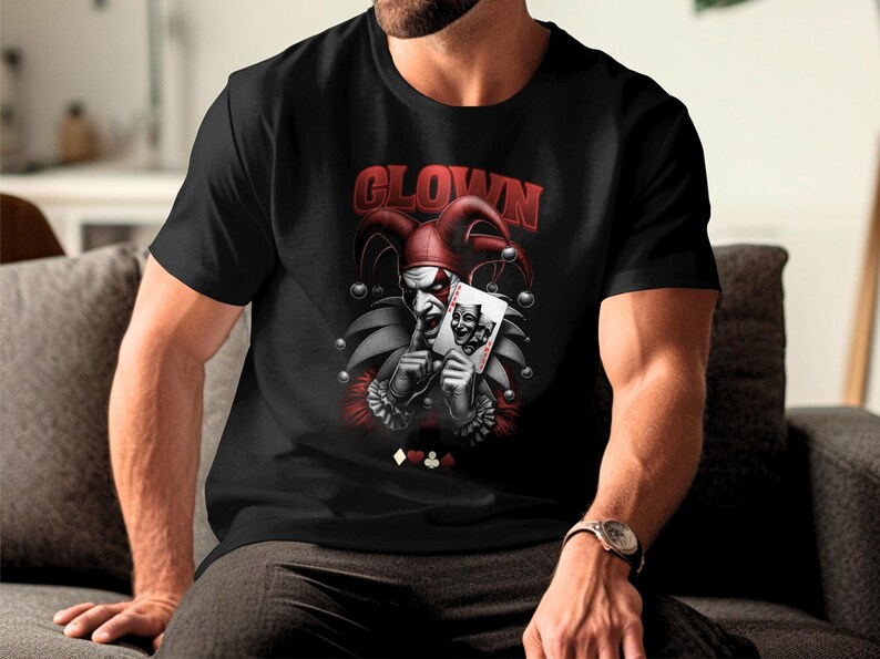 Gothic Joker T-shirt, Harlequin Clown, Urban Streetwear Tee - Etsy