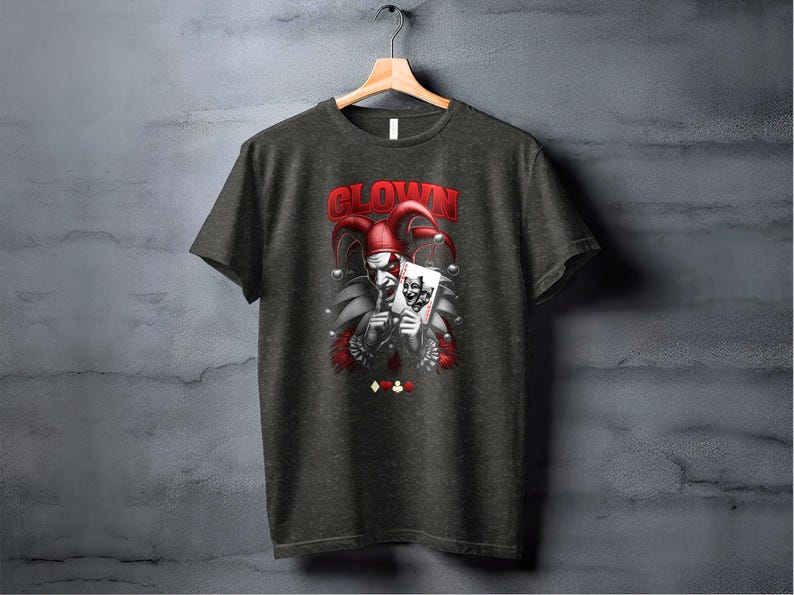 Gothic Joker T-shirt, Harlequin Clown, Urban Streetwear Tee - Etsy