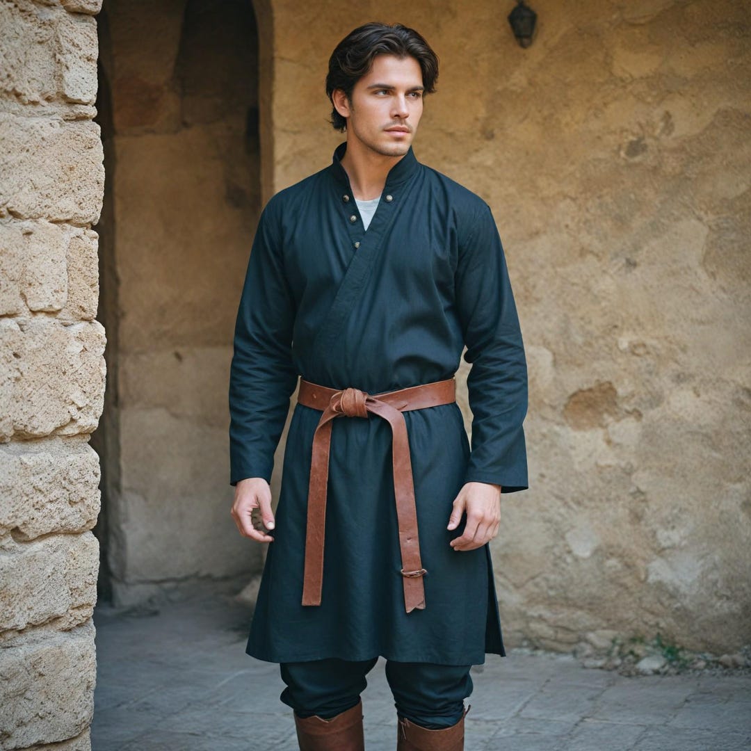 Medieval Viking Tunic for Men Norse Warrior Black Tunic Renaissance ...