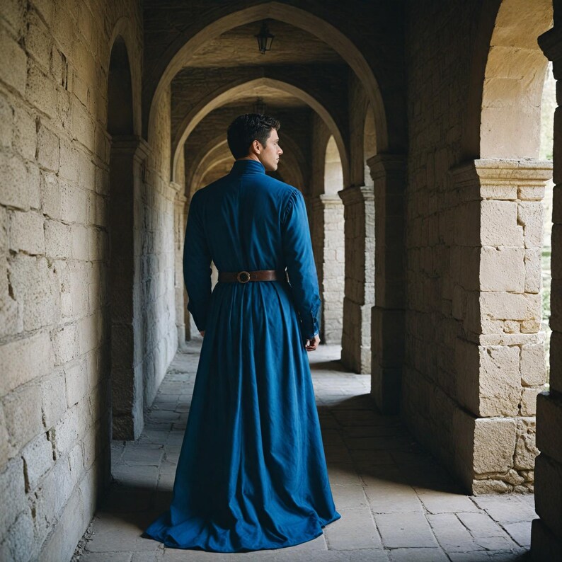 Medieval Nobleman’s Blue Tunic | Historical Renaissance-inspired Long ...