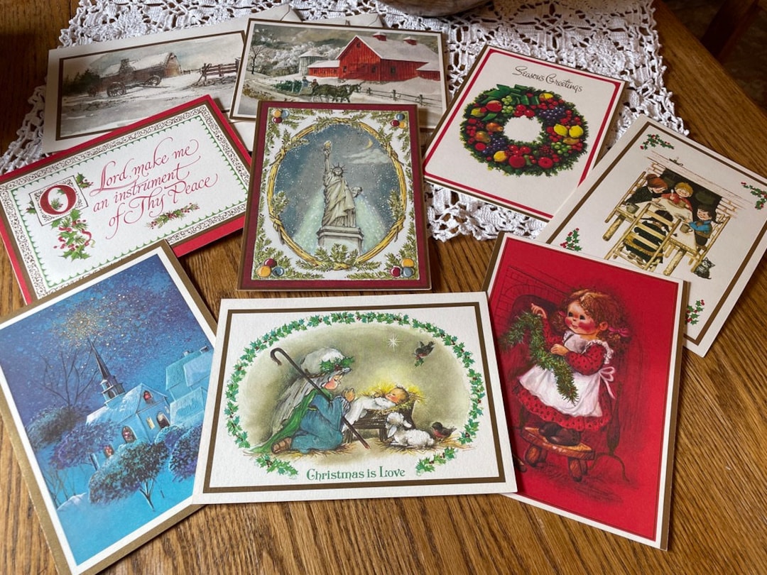 Nine Vintage Large Unused Christmas Cards by Brick Mill Studios - Etsy
