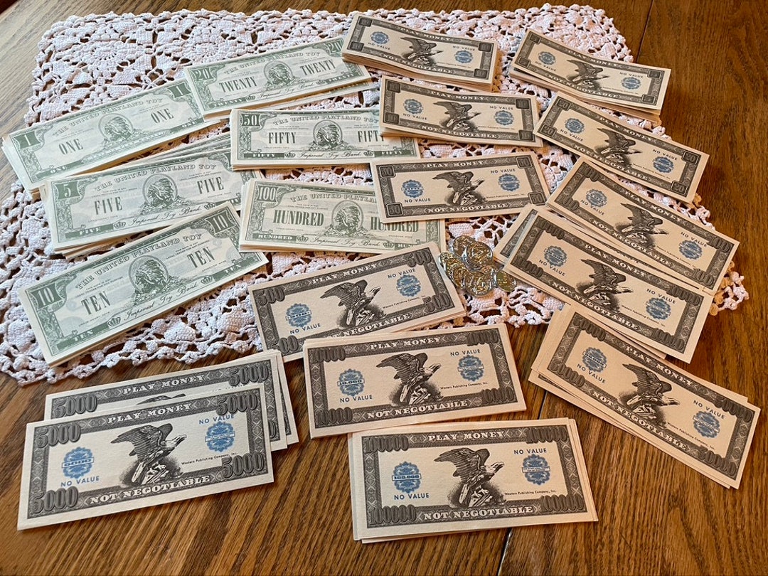 Large Lot of Vintage Paper Play Money and a Few Coins - Etsy