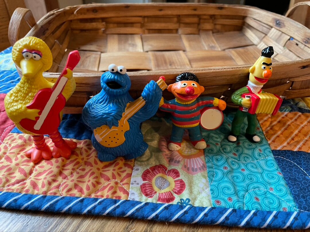 Fun Vintage Set of 4 Sesame Street Toy Figures With Instruments - Etsy