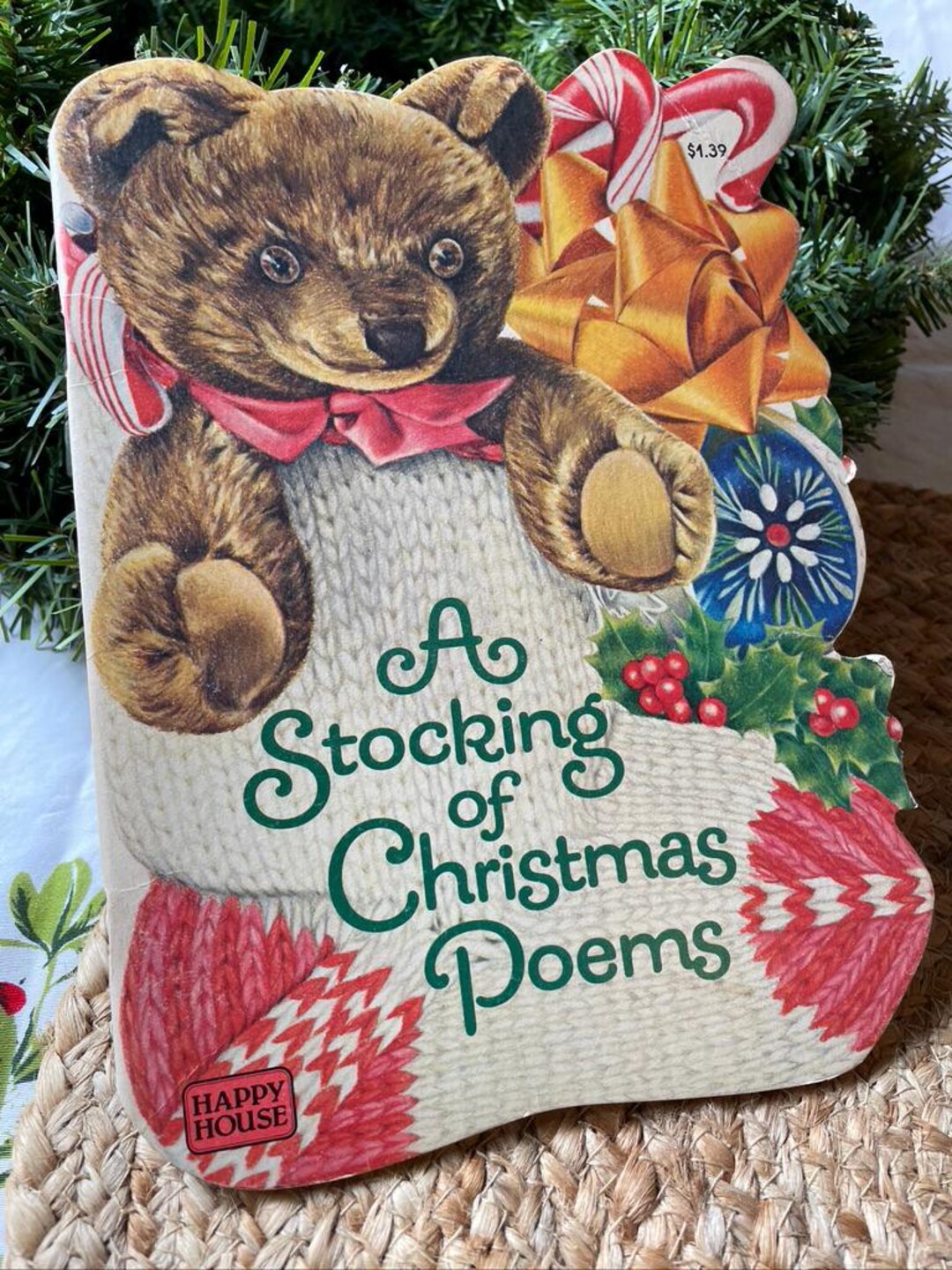 A Stocking of Christmas Poems a Vintage 1982 Softcover Shaped Book by ...