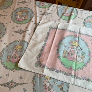 Sweet Two Piece Vintage Sheet Set PRECIOUS MOMENTS Flat Sheet and ...