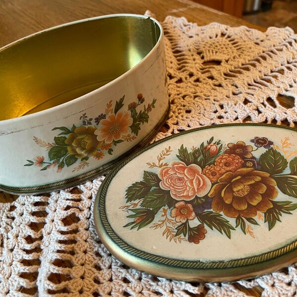 Floral Tin Box - Etsy