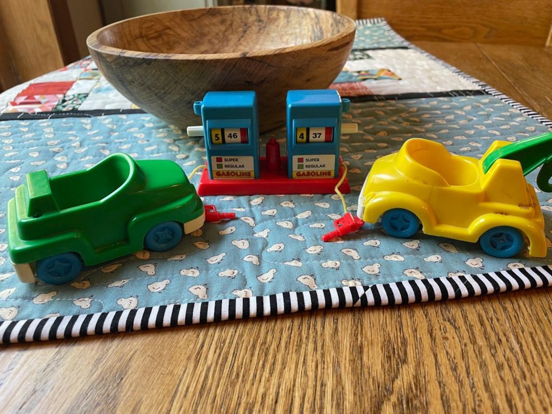 Set of 2 Charmingly Retro Toy Cars by Tyco Preschool and a Double Gas ...