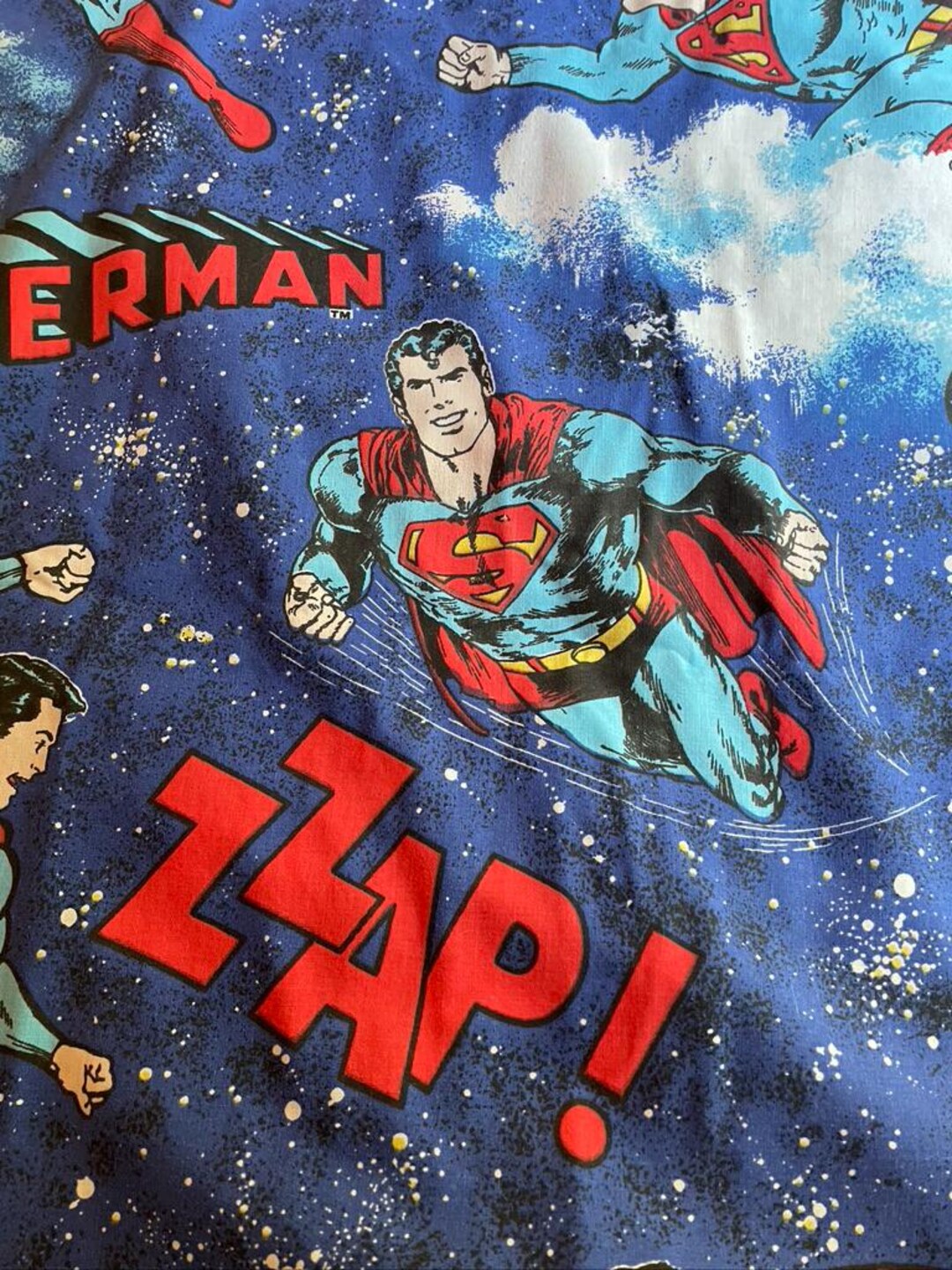 Awesome Set of Vintage 1978 Fitted and Flat Twin Sheets SUPERMAN DC ...