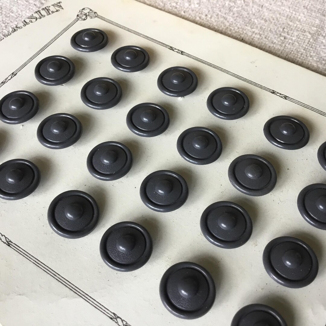 24 Vintage French Small Buttons Slate Grey Dressmaking Dolls Clothes ...