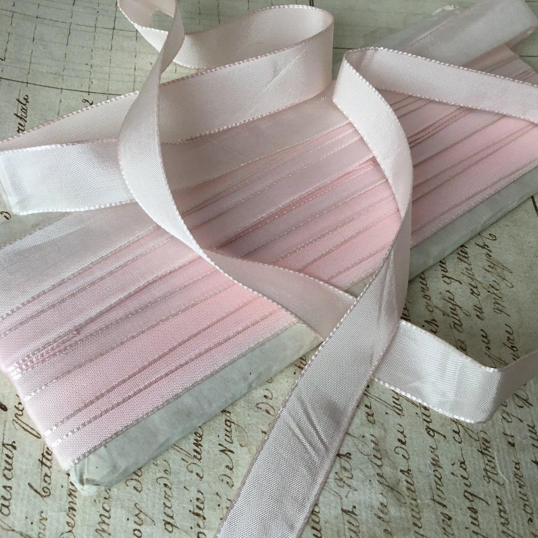 Vintage French Pale Pink Rayon Ribbon Haberdashery Card New Old Stock ...