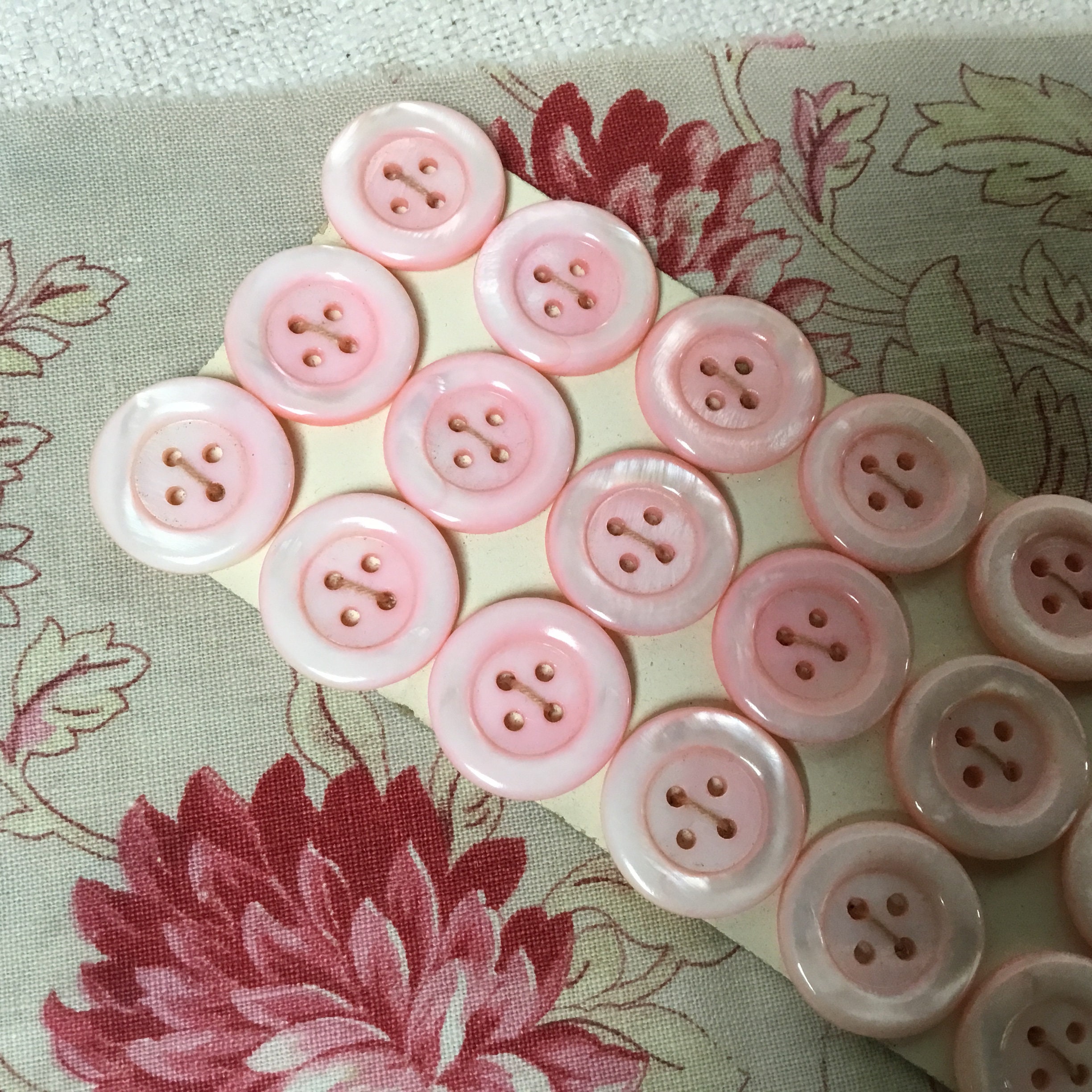 Antique Vintage French Glass Buttons Soft Pink 1.8 Cm 11/16 - Etsy