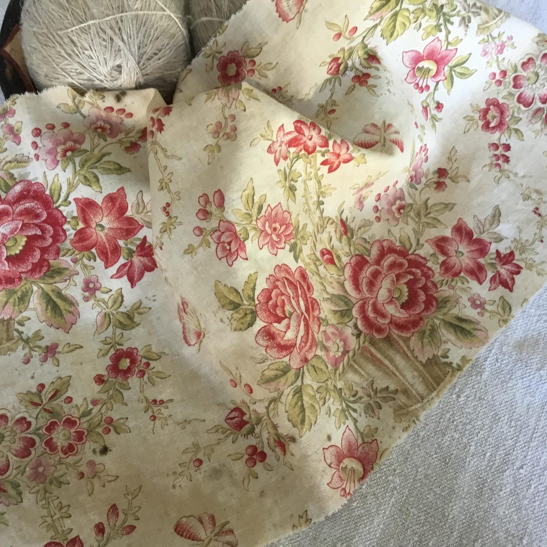 Panel Antique French Floral Fabric Butterflies Roses Craft Sewing ...