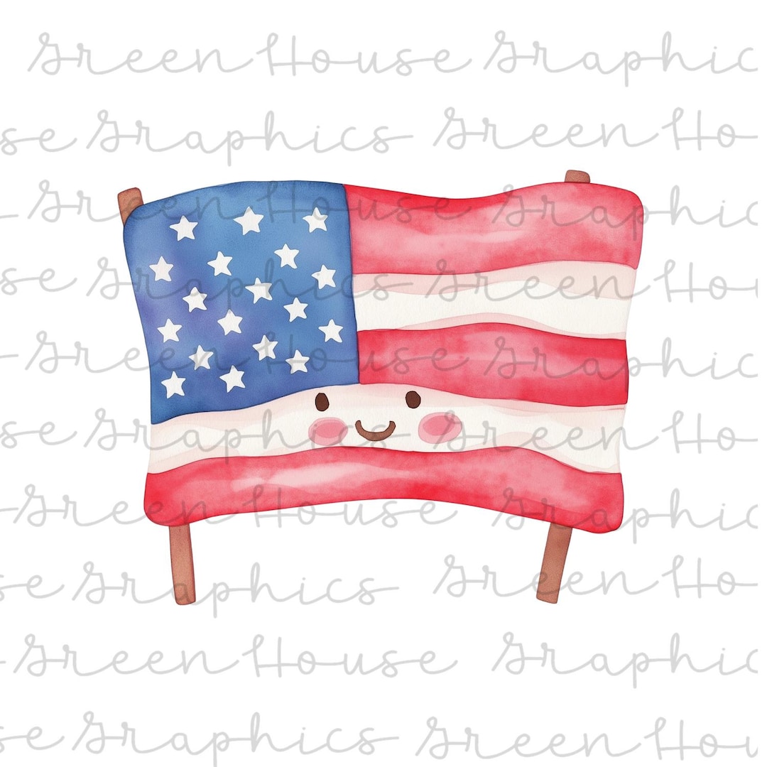 Cute American Flag Clipart Digital American Flag For Baby Invitation Or
