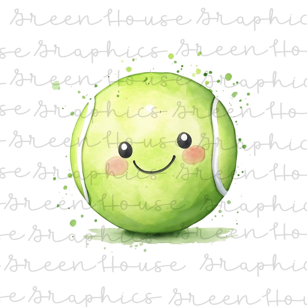 Cute Tennis Clipart for Baby or Kids Room Digital Tennis PNG for Coach ...