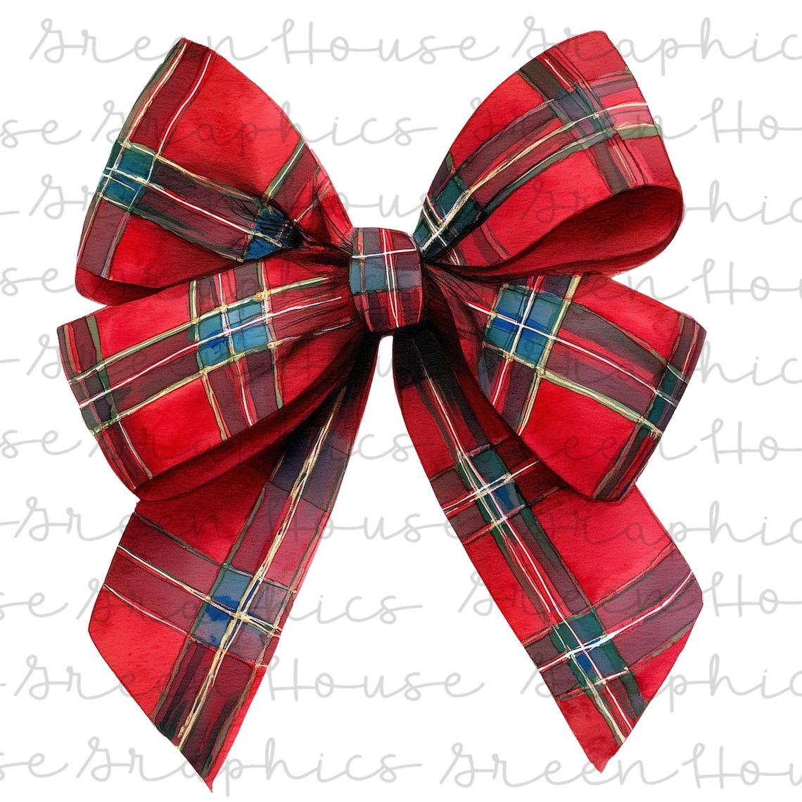 Red Tartan Plaid Bow Pngs, Christmas Home Decor (digital Download) - Etsy