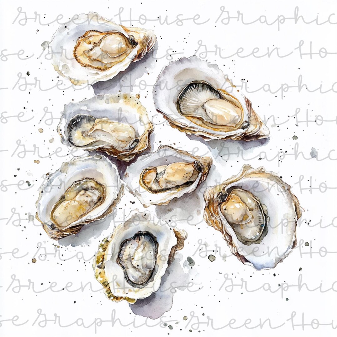 Raw Oyster Pngs Oysters on the Half Invitation Images Instant Digital ...