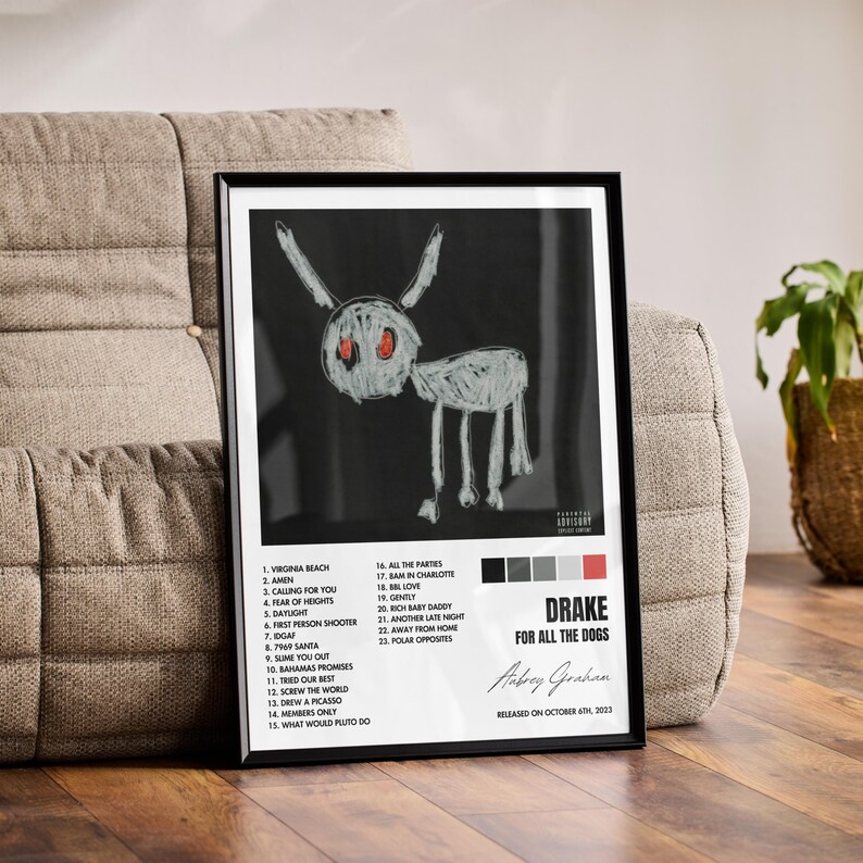 Drake Album Cover Poster, for All the Dogs. - Etsy