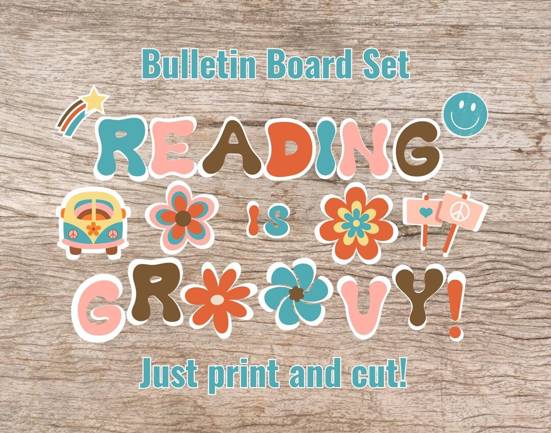 Reading is Groovy Bulletin Board Set - Etsy