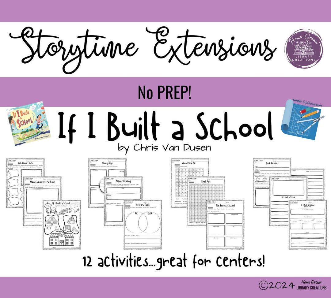 Read Aloud Book Companion Activities for If I Built a School by Chris ...