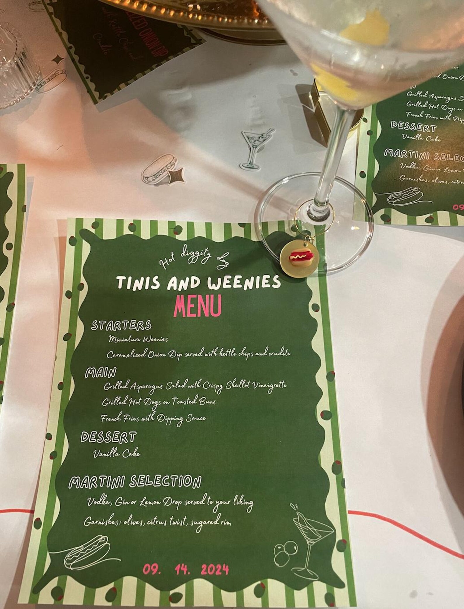 Tinis and Weenies Menu Template - Etsy