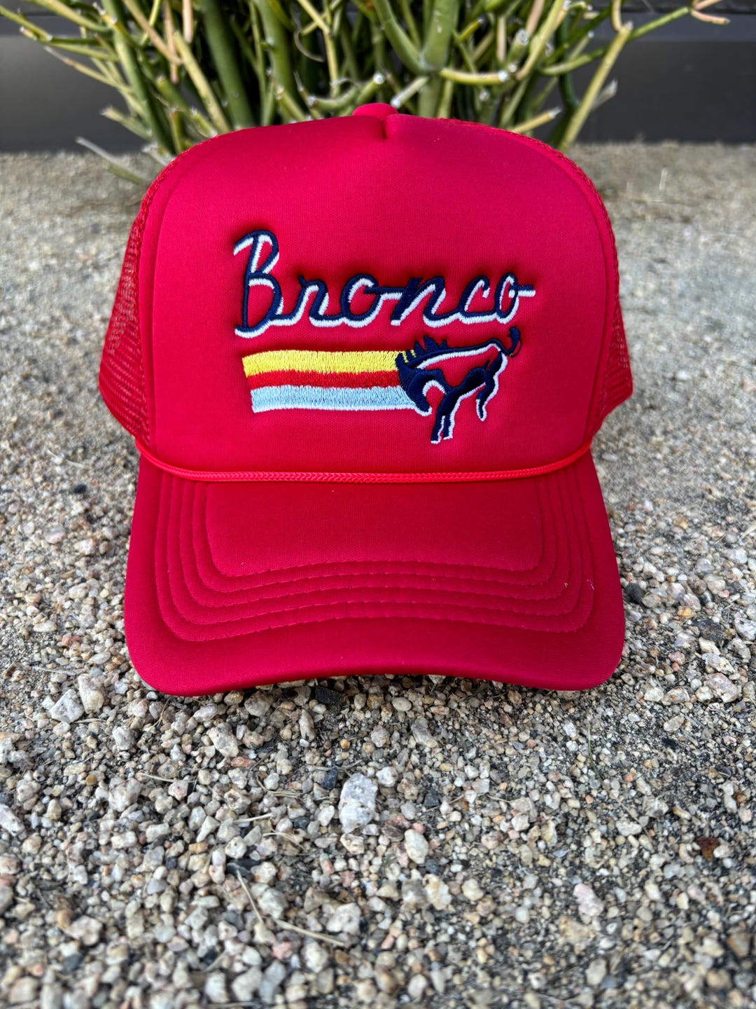 Red Bronco Snapback Trucker Hat Retro Snapback Hat for Off-road Fans ...