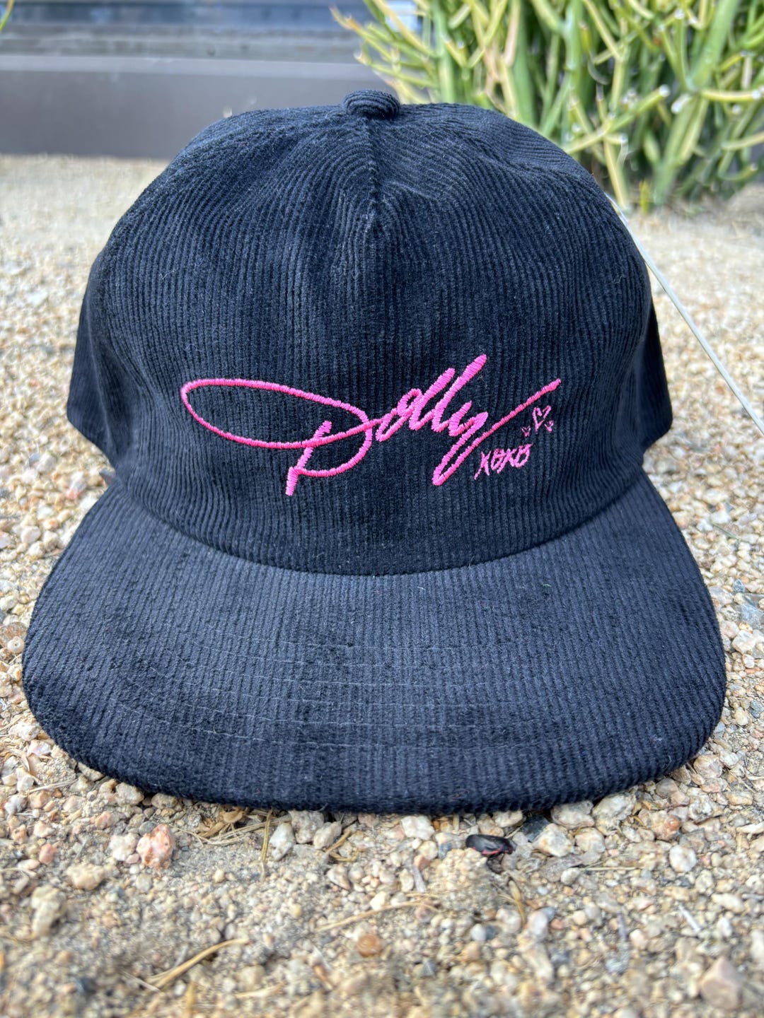 Dolly Black Corduroy Trucker Hat Embroidered Dolly Trucker Hat for ...