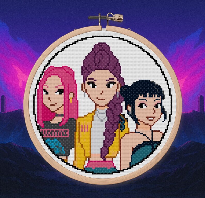 Kpop Demon Hunters Cross Stitch Pattern - Etsy