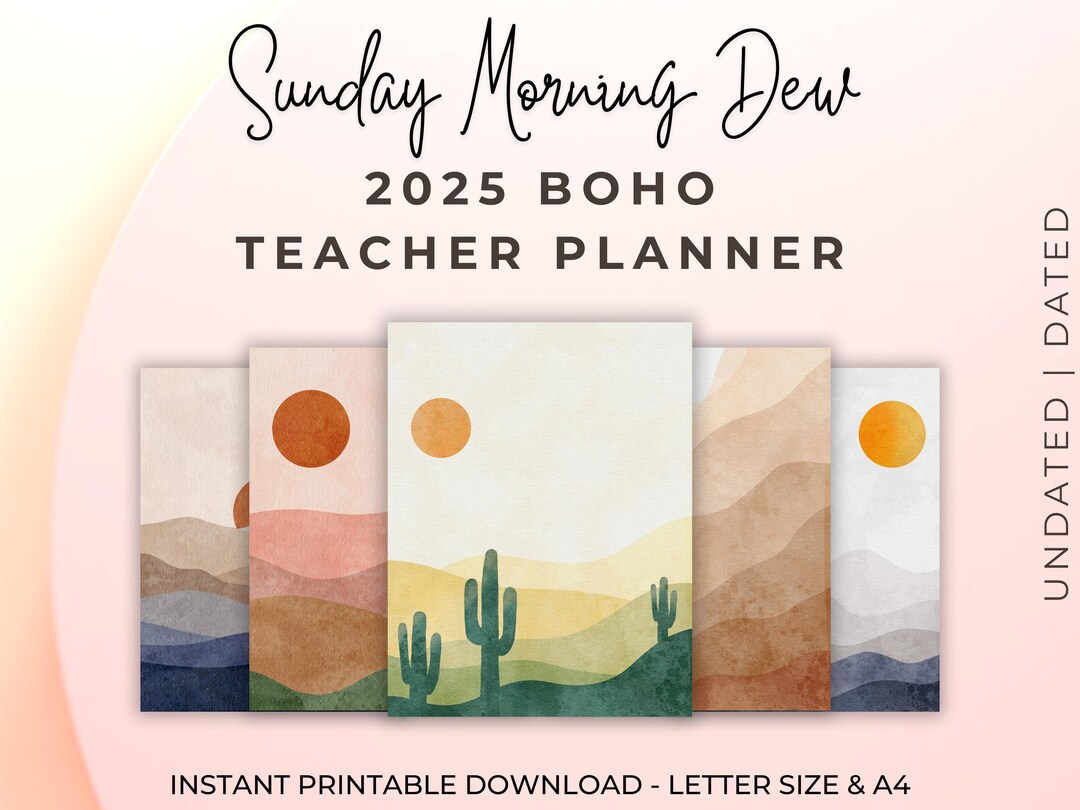 2025 Boho Teacher Planner | Printable Lesson & Classroom Organizer ...