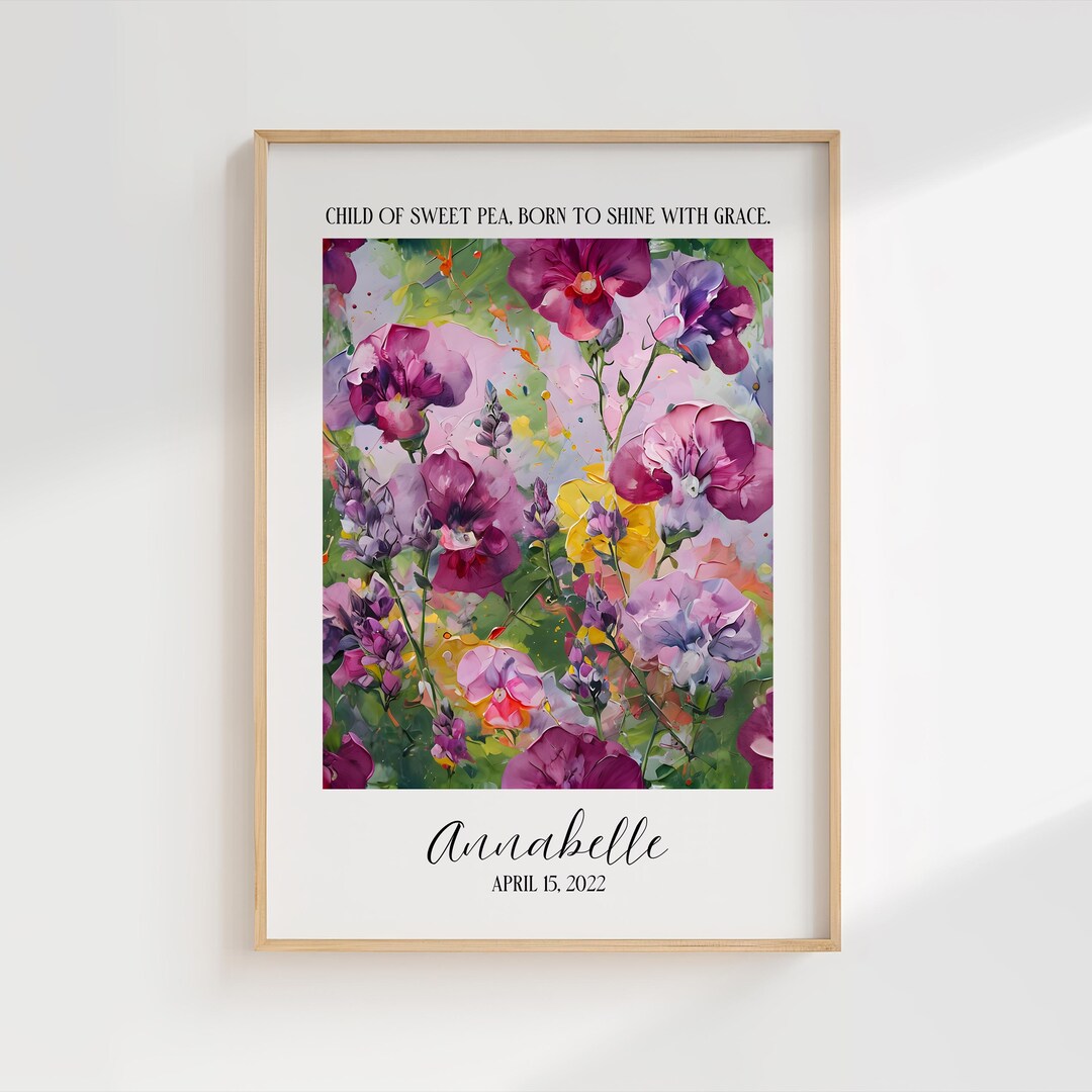 Sweet Pea Birth Month Flower, April Flower of the Month, April Birthday ...