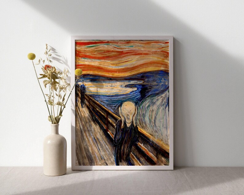 Edvard Munch, the Scream - Antique Reproduction Art Print, Moody ...